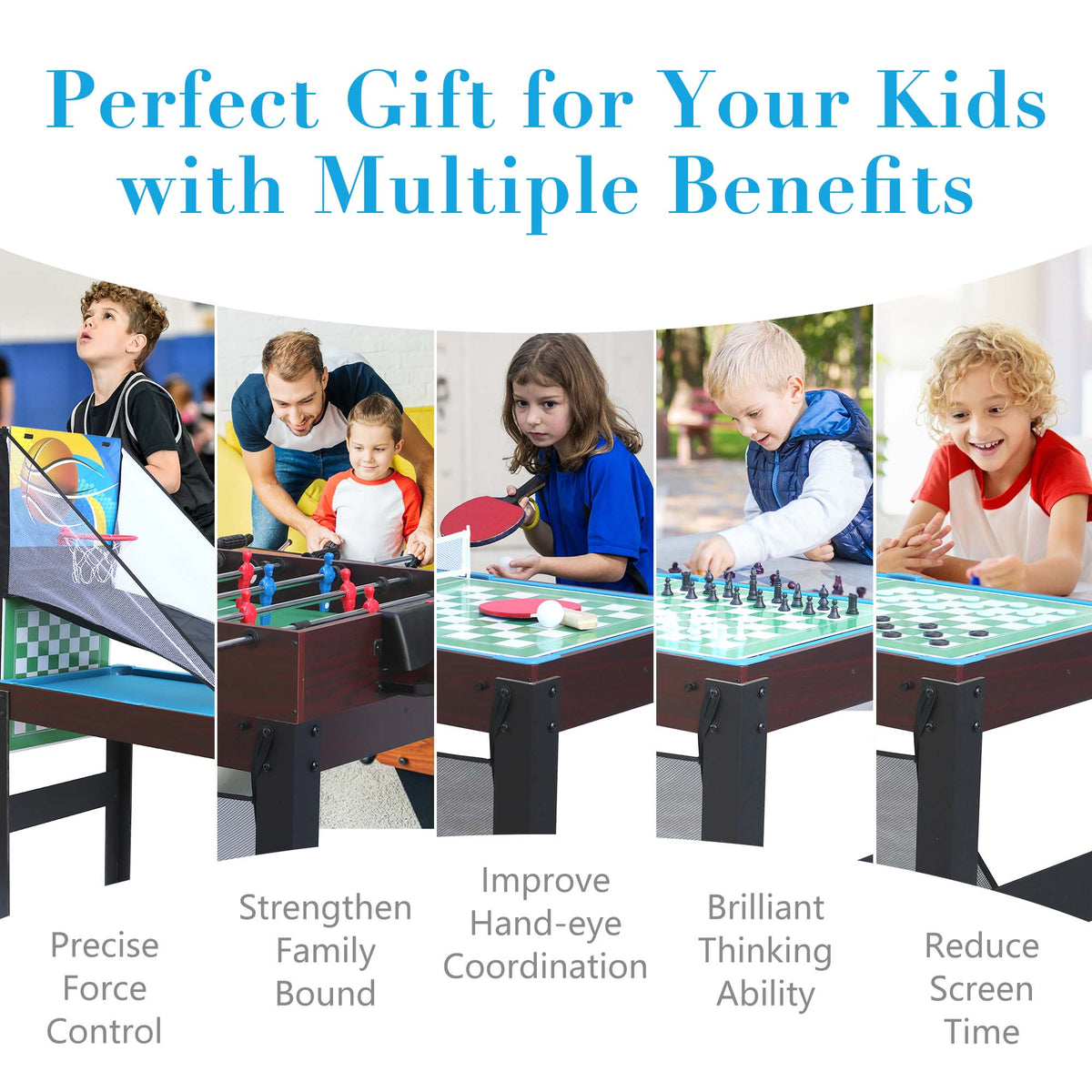 48'' 16 in 1 Multi Game Table, Combo Game Table Set for Game Room, Mul ...