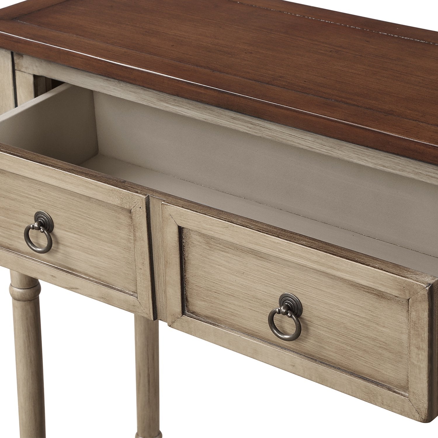 Tall Console Table with 2 Big Drawers and Bottom Shelf, SEGMART Retro