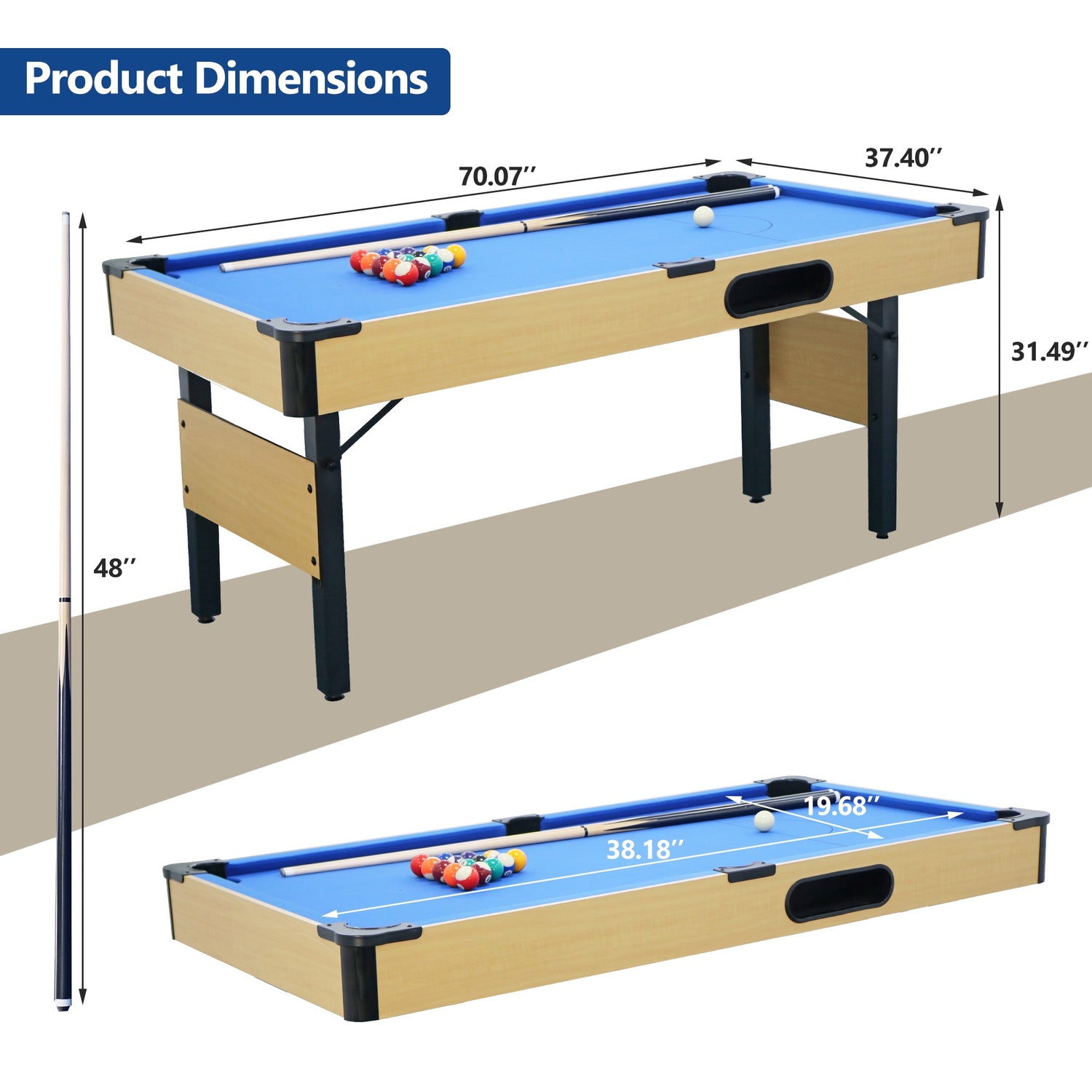 SEGMART 6 Ft Folding Pool Table, Multifunctional Billiard Table, Dinin
