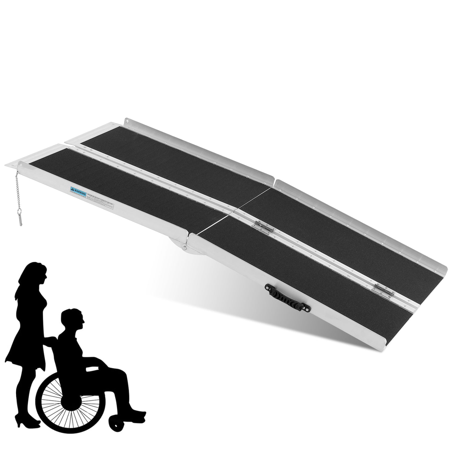 Segmart 5FT Wheelchair Ramp for Steps, Portable Non-Skid Aluminum Mobi ...