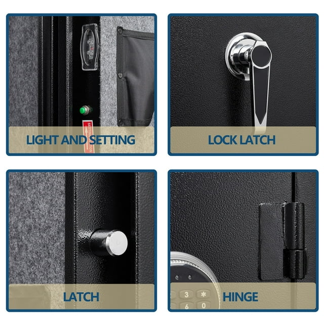 Gun Cabinet, Gun Safe with Keypad, Rifle Safe with 3 Pistol Holders, G ...