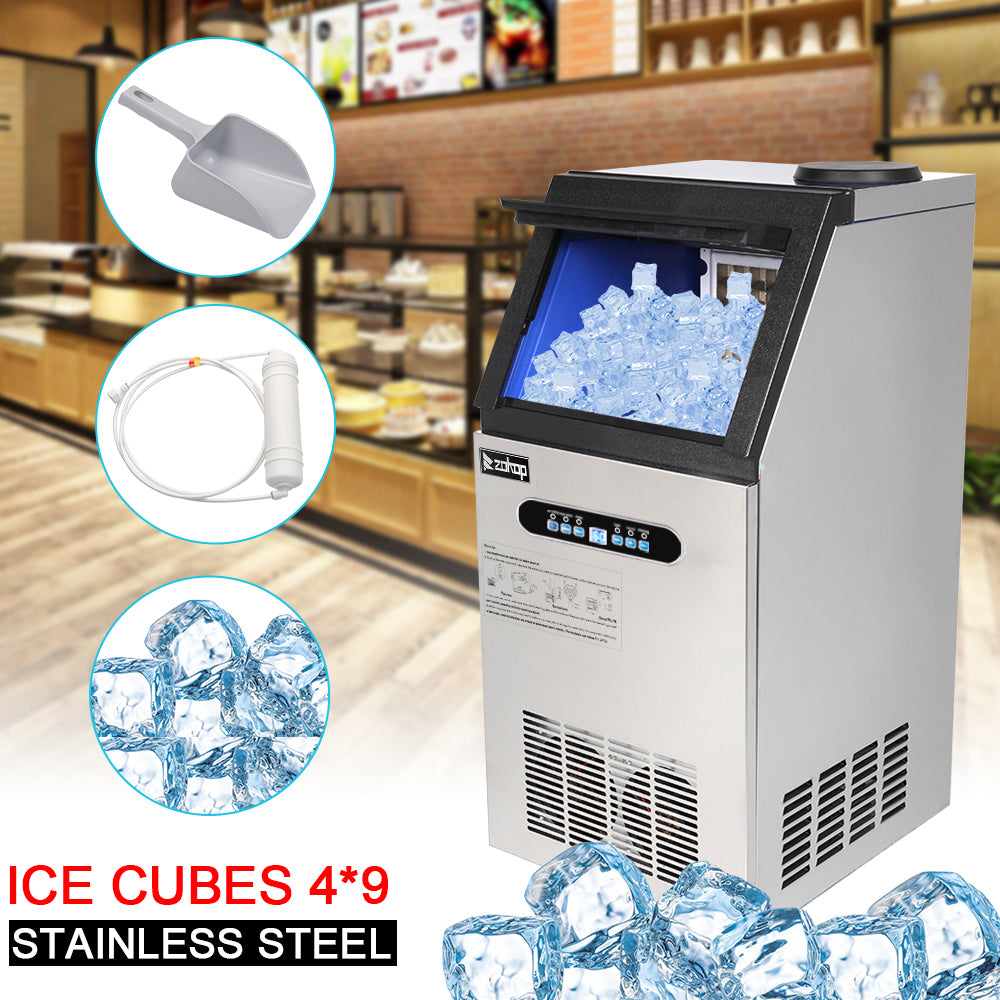 Commercial Ice Maker Machine, Portable Freestanding Built-In Stainless ...