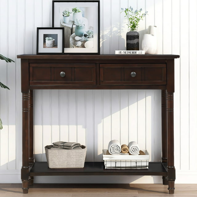 Entryway Table with Drawers, SEGMART Console Table with Storage, Solid