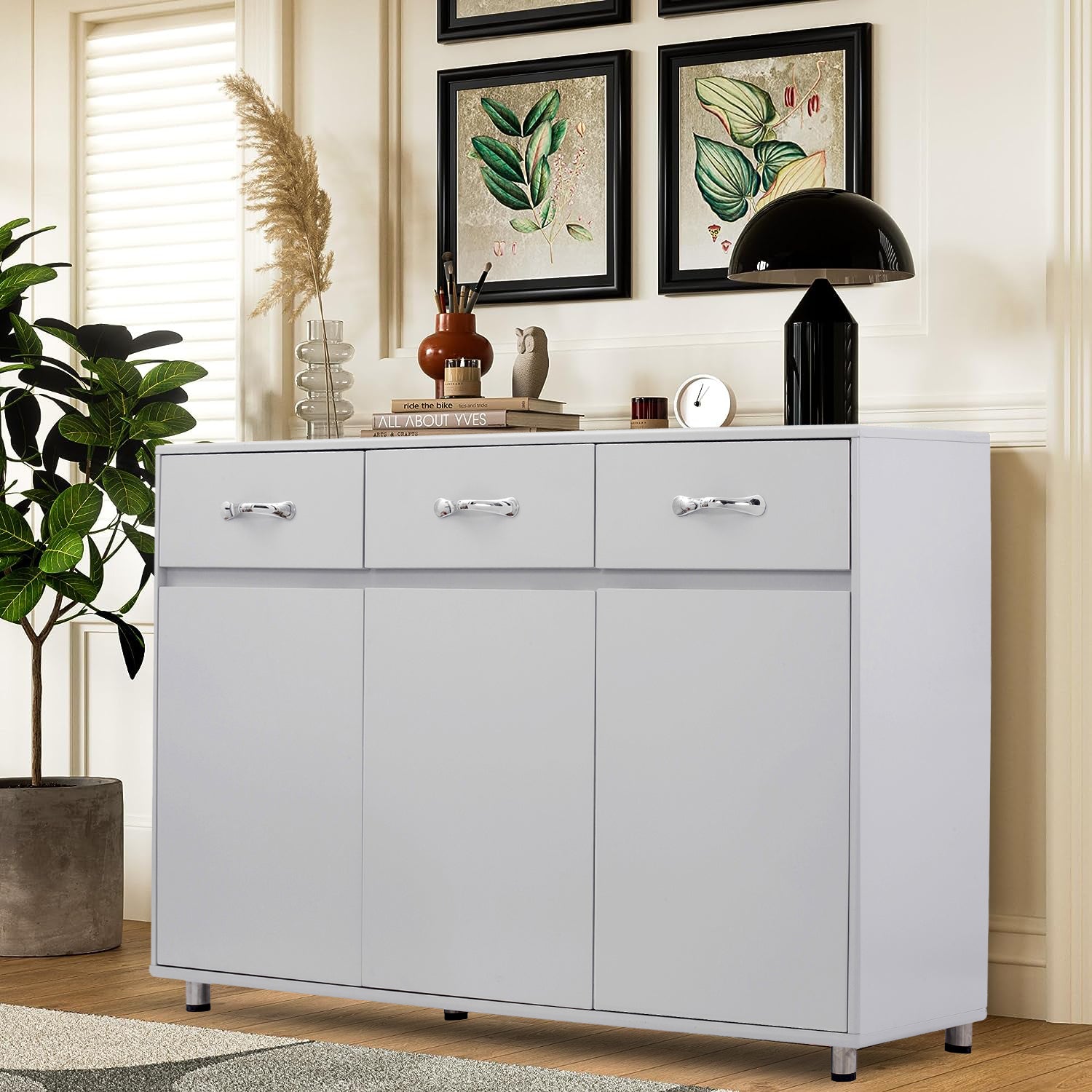 52'' X 15.7'' X 32'' Buffet Cabinet, Console Table with 3 Storage Draw ...