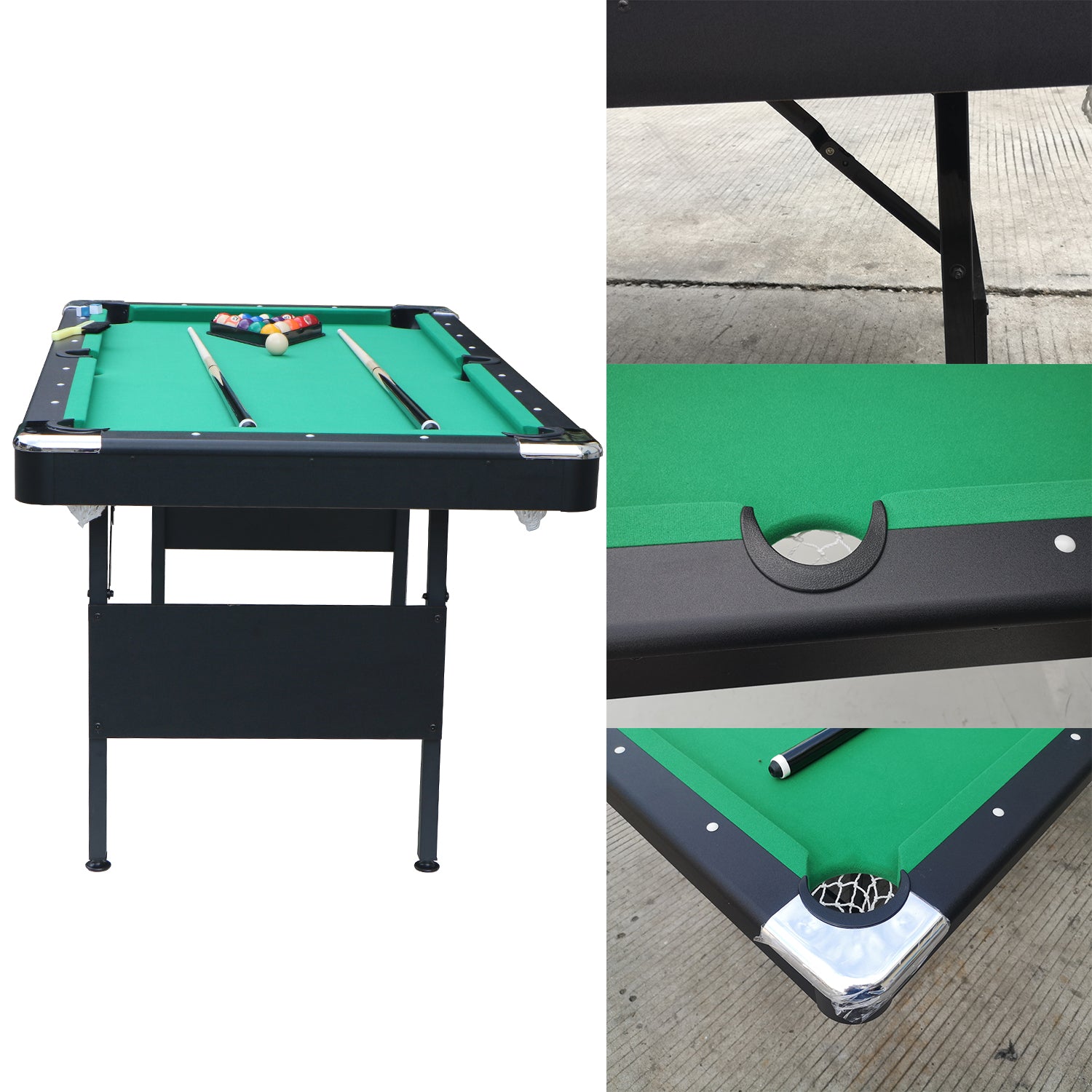 SEGMART 6 Ft Folding Pool Table, Multifunctional Billiard Table, Dinin