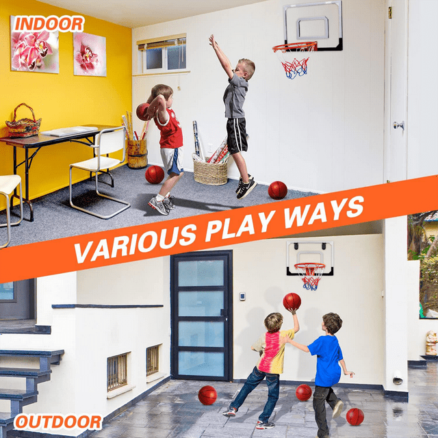 Over Door Basketball Hoop, Indoor Basketball Hoop for Kids and Adults ...
