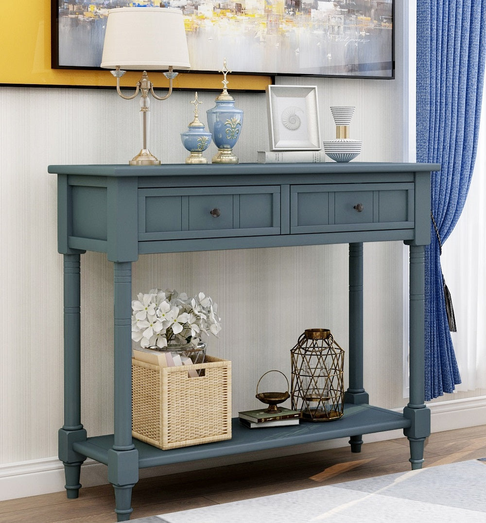 Entryway Table with Drawers, SEGMART Console Table with Storage, Solid