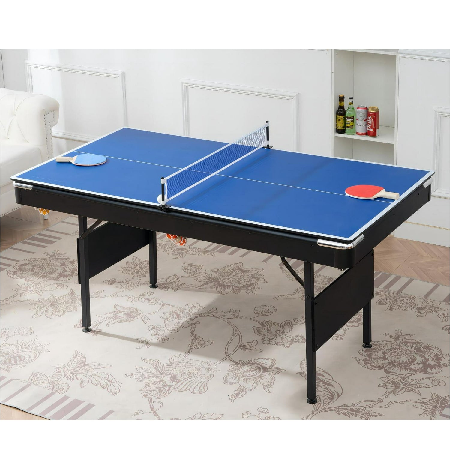 SEGMART 5.5 Ft 3 In 1 Folding Pool Table, Tennis Multigame Table, Mult