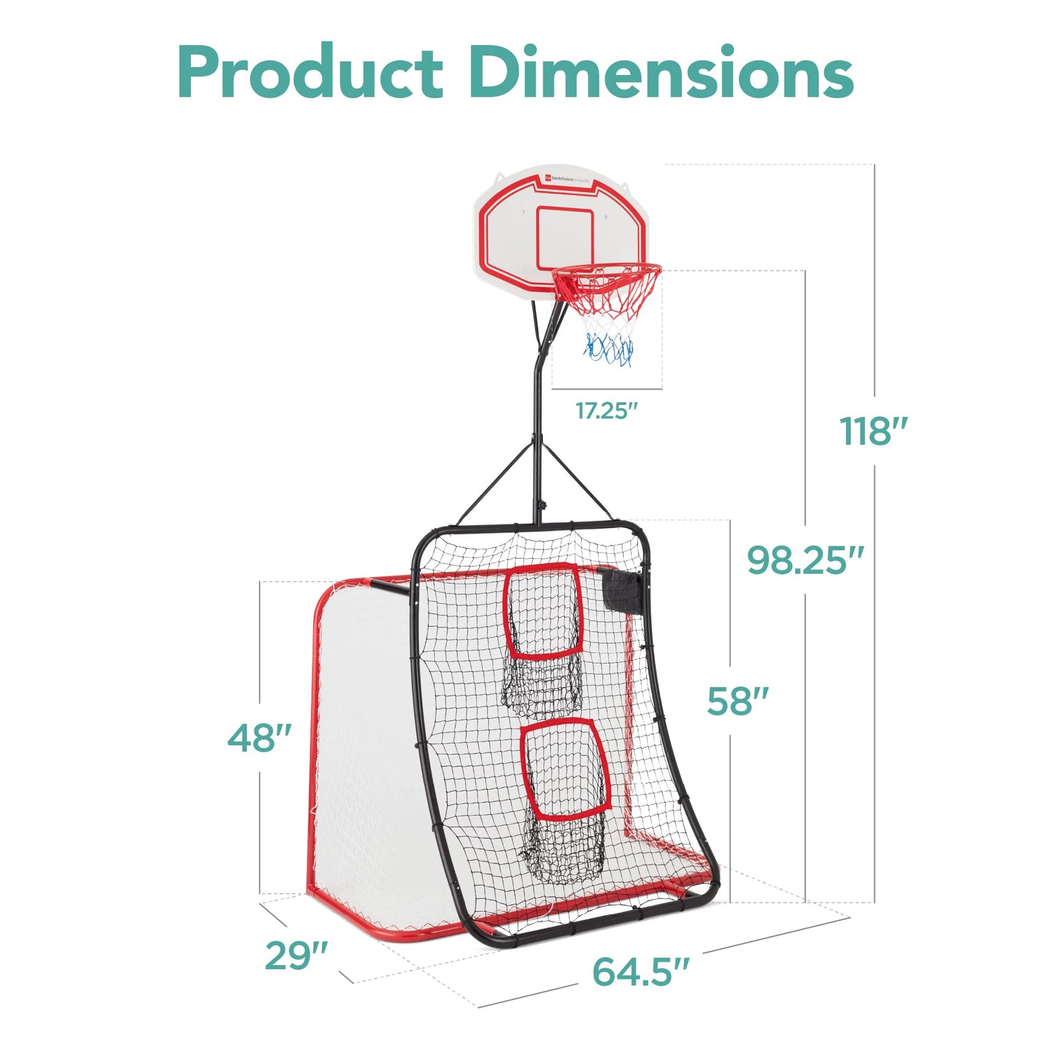 All-in-one Outdoor Sports Set with Football Net, Baseball Net, 5-in-1 ...