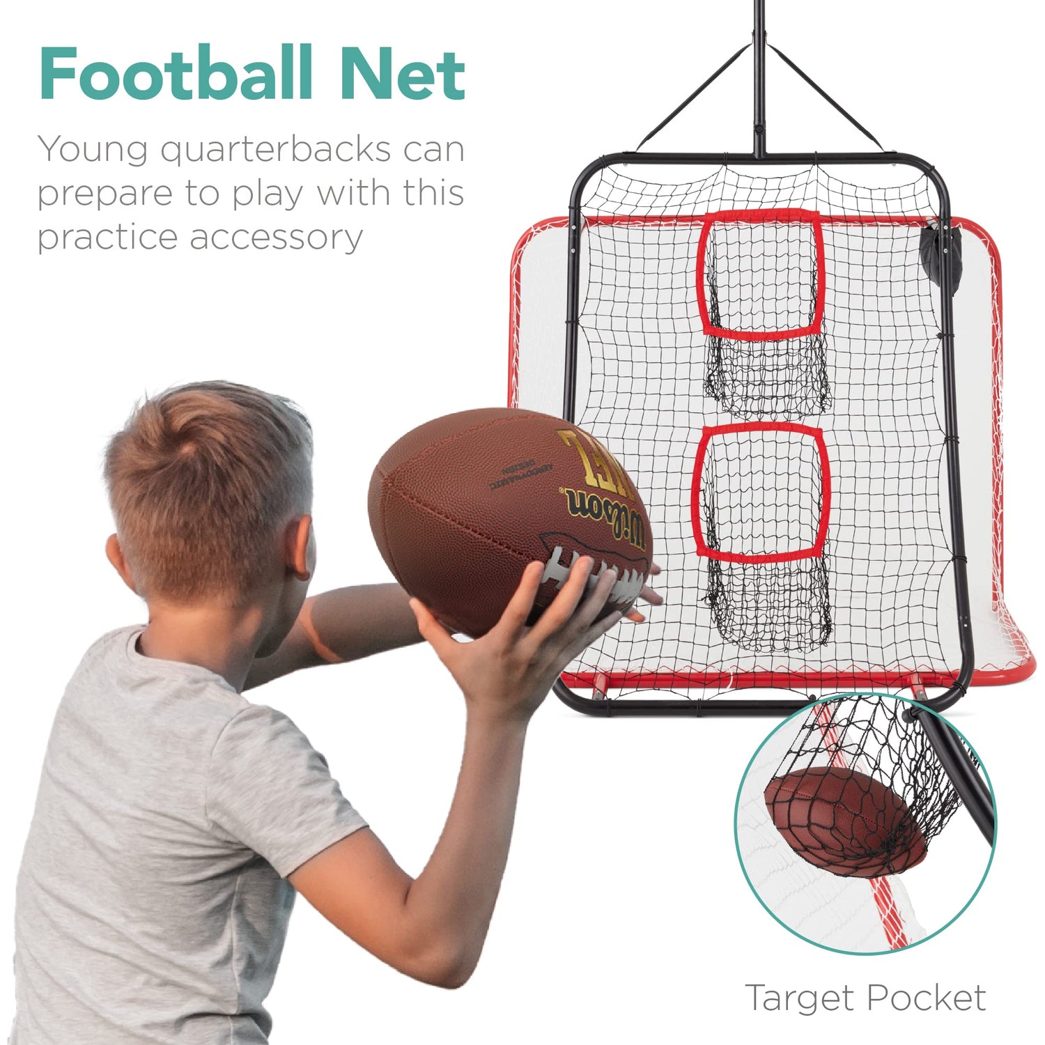 All-in-one Outdoor Sports Set with Football Net, Baseball Net, 5-in-1 ...