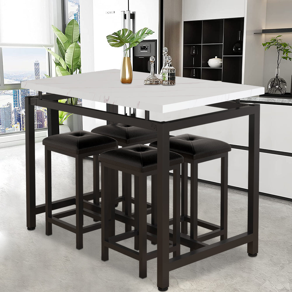 Counter Height Table Set of 5, Breakfast Bar Table and Stool Set, Mini ...