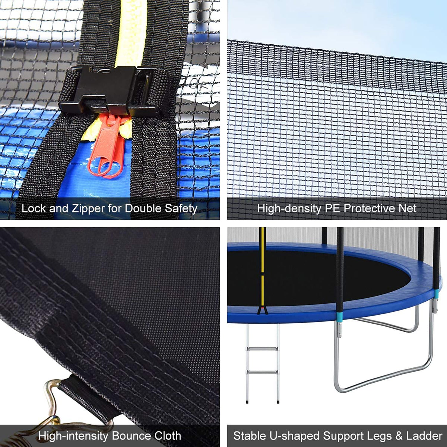 12FT Trampoline, Upgraded Outdoor Round Trampoline with Safety, Enclos ...