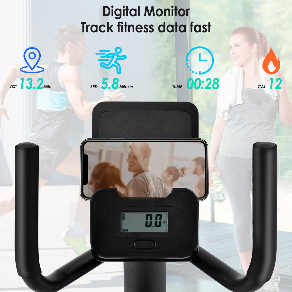 Home Exercise Equipment, Recumbent Bike with Digital Monitor, 8-Level ...