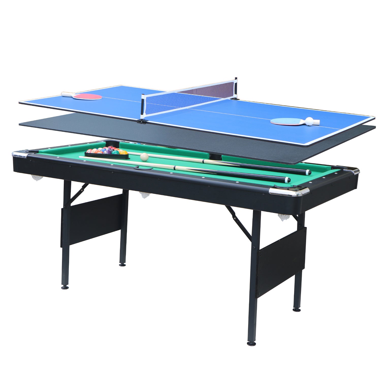 SEGMART 5.5 Ft 3 In 1 Pool & Table, Tennis Multigame Table, Multifunct