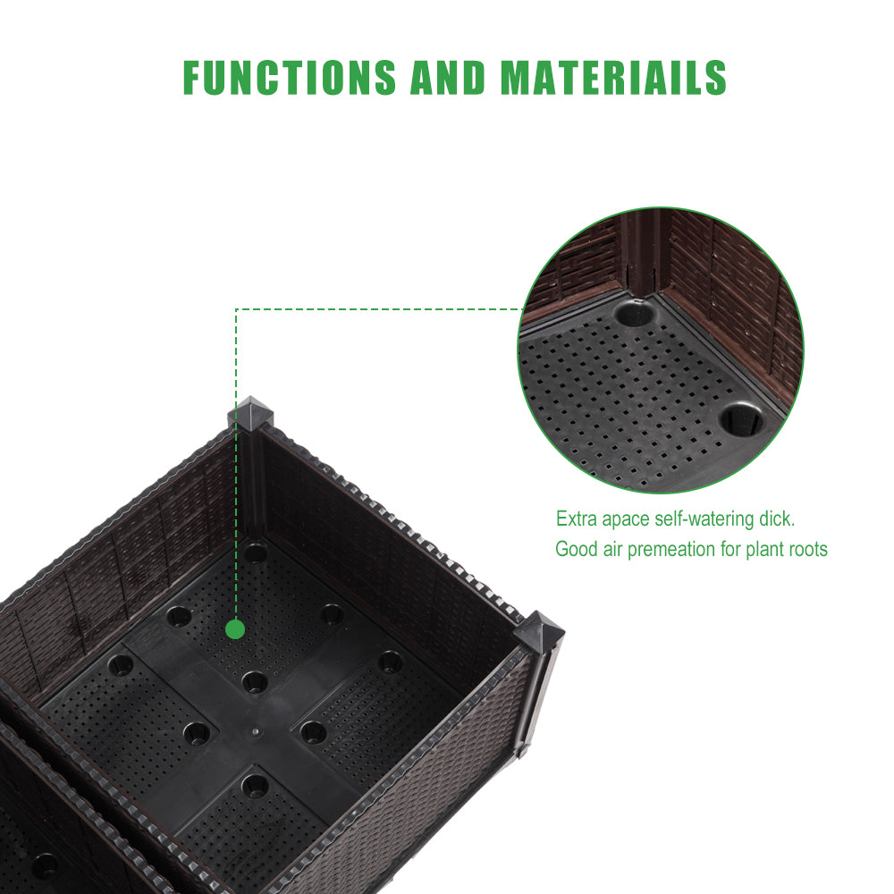 Plastic Raised Garden Bed Kit, Planting Box Container Set of 4 for Ind ...