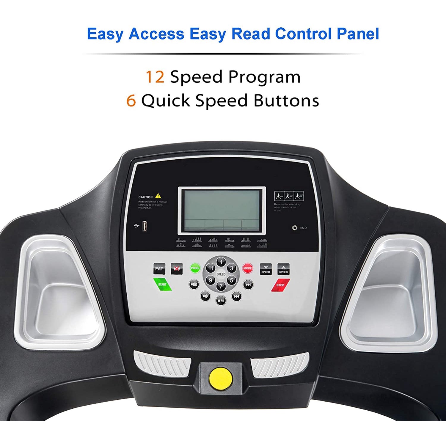 SEGMART Electric Foldable Treadmill w/3 Manual Adjustable Incline, 16.
