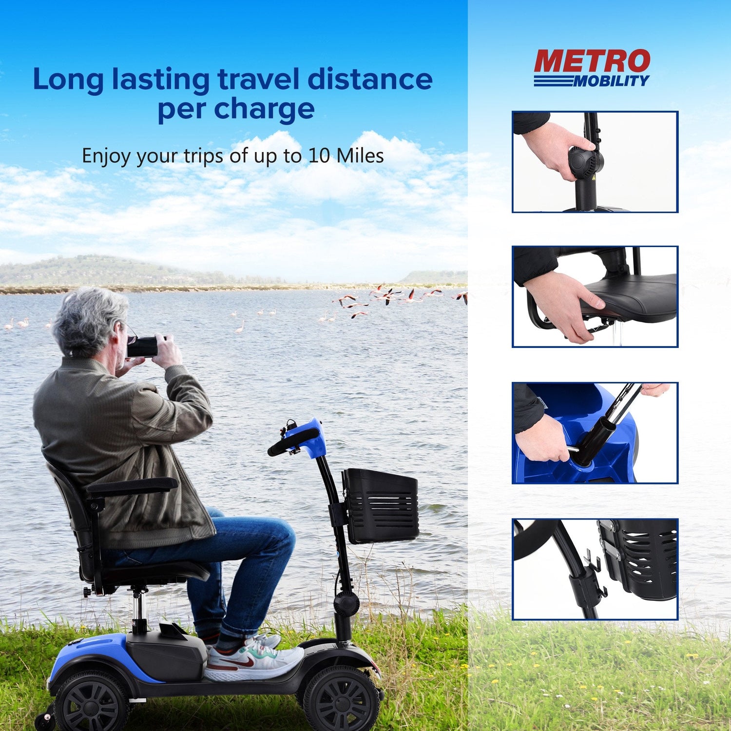 Segmart Mobility Scooters, Heavy Duty Compact Handicap Electric Scoote ...