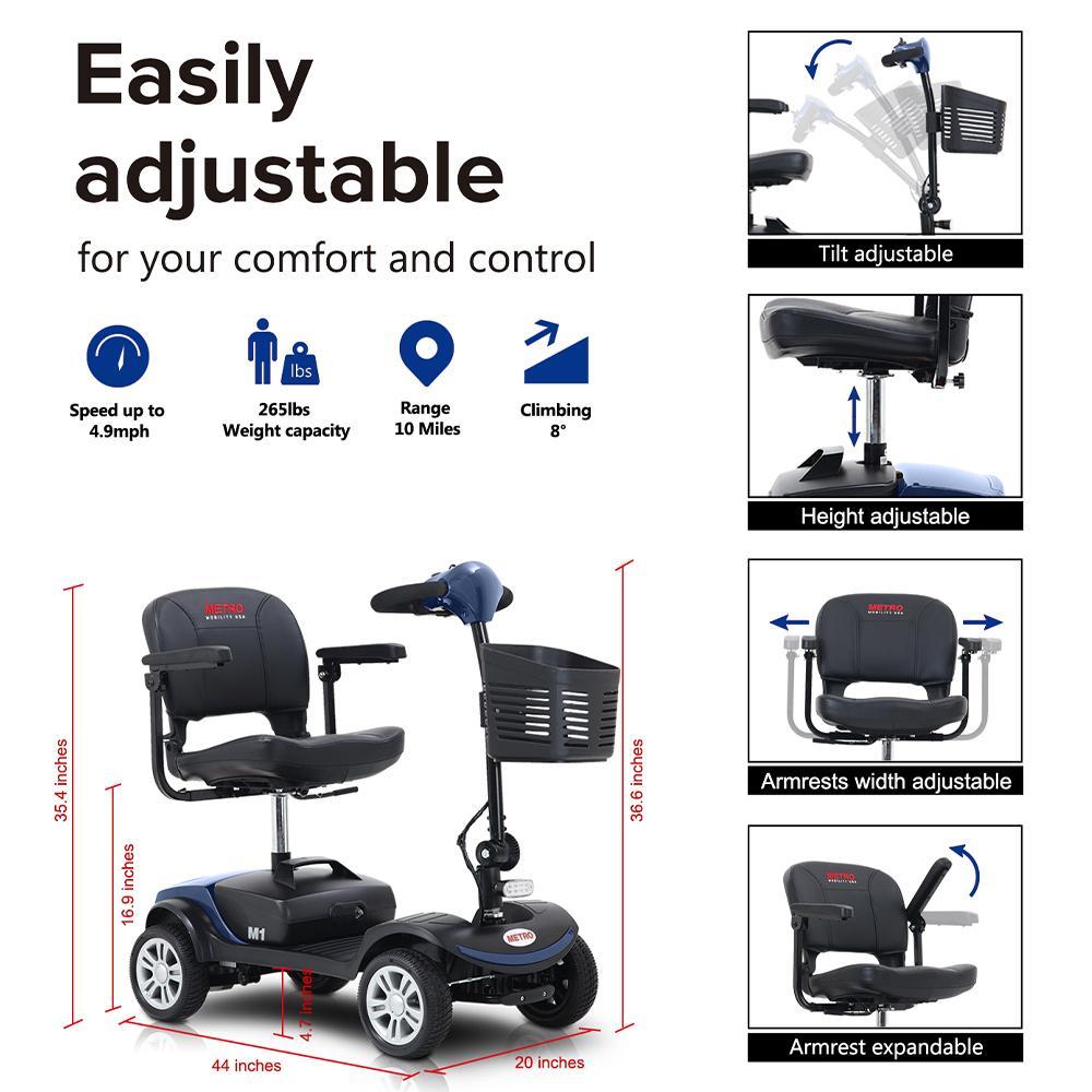 SEGMART Mobility Scooters, 4 Wheel Mobility Scooter, Motorized Electri