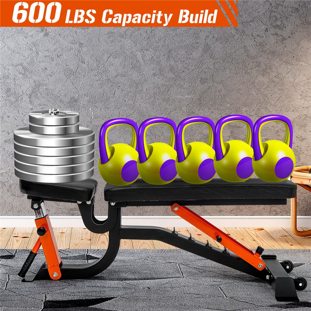 Weight Bench, Adjustable Weight Bench for Full Body Workout, Incline D ...