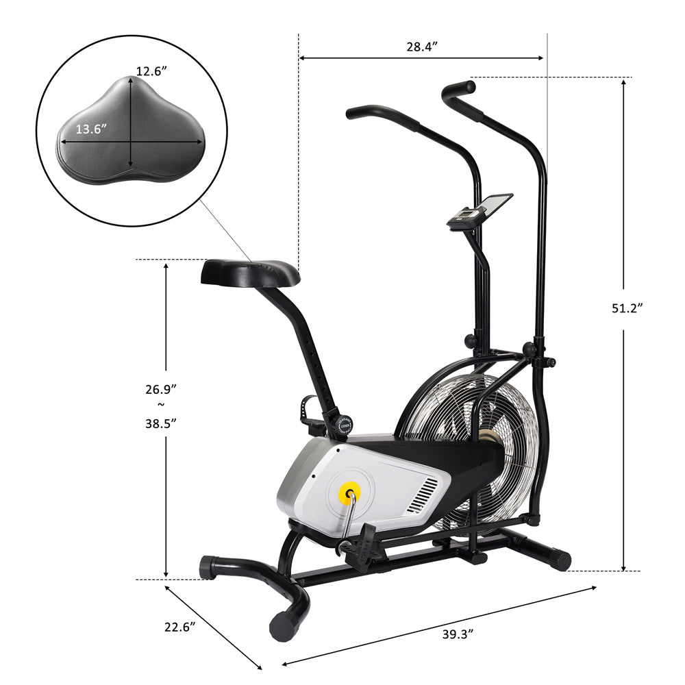 Exercise Bike with Fan, Upright Bike with Air Resistance System, Air B ...
