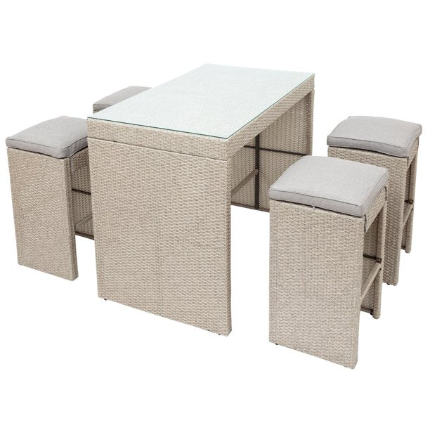 Outdoor Conversation Set, 5 Piece Patio Furniture Set with Dining Tabl ...