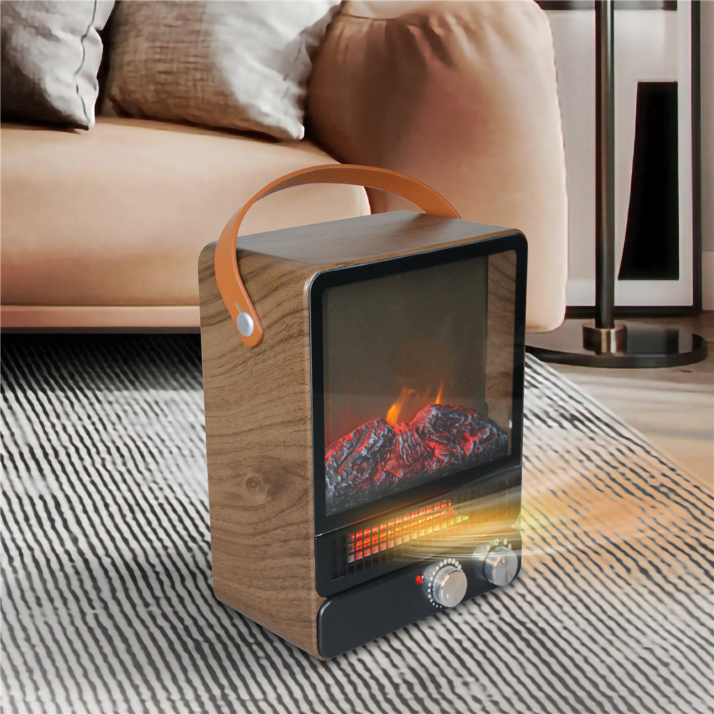 Portable Electric Space Heater with Handle/Flame, 1500W/750W,L – SEGMART